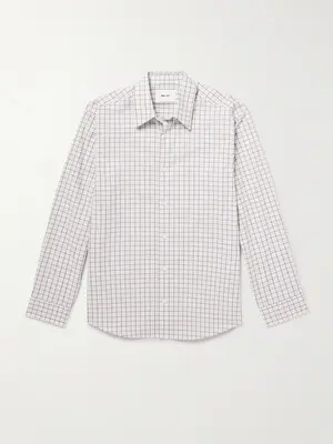 Nn07 Quinsy 50070 Checked Organic Cotton-poplin Shirt - Brown