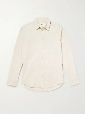Nn07 Colby 50065 Organic Cotton And Hemp-blend Shirt - Neutrals