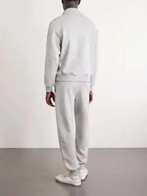 AMI Paris Logo-embroidered Cotton-french Terry Sweatpants