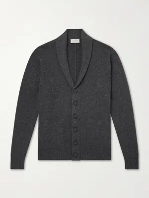 John Smedley Shawl Collar Recycled Cashmere And Merino Wool-blend Cardigan - Gray