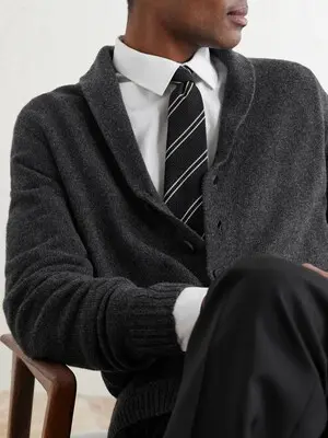 John Smedley Shawl Collar Recycled Cashmere And Merino Wool-blend Cardigan - Gray