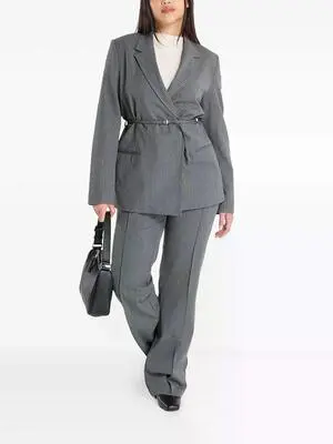 SAMSOE SAMSOE Salot Pinstripe Belted Blazer