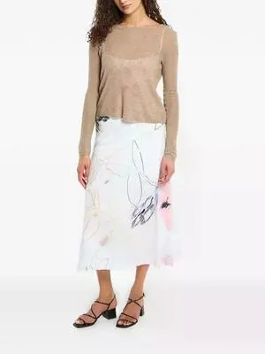 Desigual Floral Print Layered Midi Dress