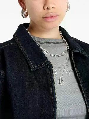 Guess Logo Embroidered Zip Jacket