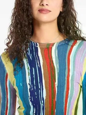 Desigual Ribbed Knit Mini Dress With Abstract Stripes