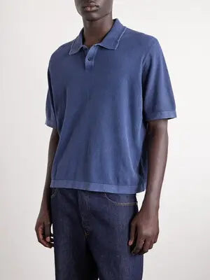 CORRIDOR Cotton-piqué Polo Shirt - Blue