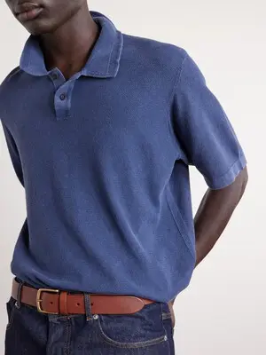 CORRIDOR Cotton-piqué Polo Shirt - Blue