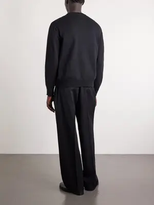 Givenchy Logo Intarsia Cotton-blend Sweater - Black