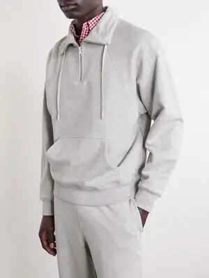 AMI Paris Logo-embroidered Half-zip Sweater