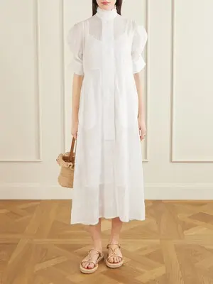 Thierry Colson Venetia Broderie Anglaise Cotton Midi Dress