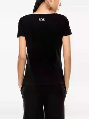 EA7 Emporio Armani Rhinestone Embellished T-shirt