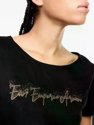 EA7 Emporio Armani Rhinestone Embellished T-shirt