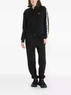EA7 Natural Vent Zip-up Sweatshirt With Logo Tape