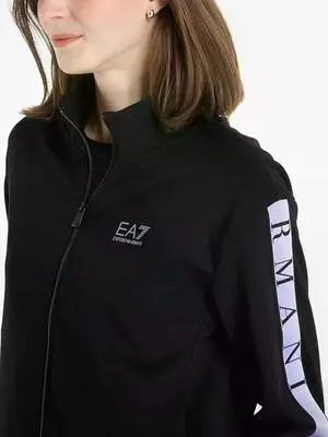 EA7 Natural Vent Zip-up Sweatshirt With Logo Tape
