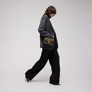 Gucci Gg Marmont Small Shoulder Bag In Leather - Brown