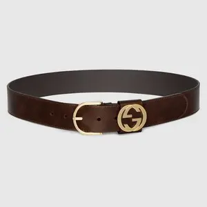 Gucci Leather Belt With Round Buckle - Brown