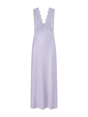 Rixo Lysandra Lace-trimmed Satin Maxi Dress - Blue