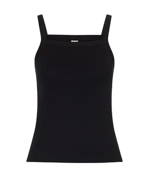 FLORE FLORE Organic Cotton Square Neck Tank Top - Black