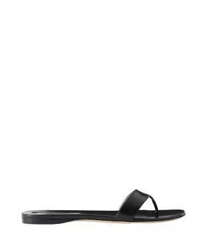 CHRISTEN Helix Leather Thong Sandals - Black