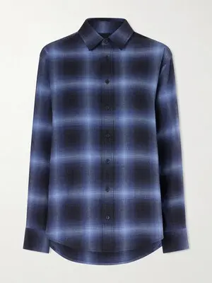 Matteau Checked Cotton-flannel Shirt - Blue