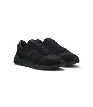 Hugo Monogram Jacquard Sneakers With Faux-suede Trim