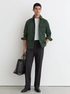 REISS Cotton-canvas Four-pocket Chore Jacket