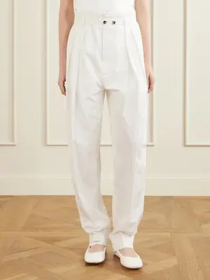 Bottega Veneta Straight-leg Cotton-blend Trousers