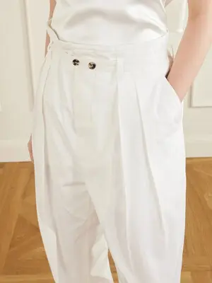 Bottega Veneta Straight-leg Cotton-blend Trousers