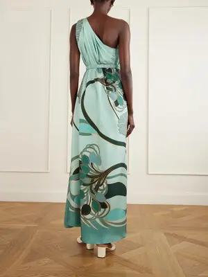 La DoubleJ Printed Silk Satin Maxi Dress