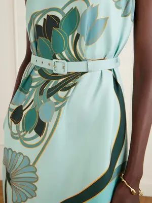 La DoubleJ Printed Silk Satin Maxi Dress