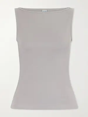 FLORE FLORE Timmi Ribbed Organic Cotton Tank - Gray