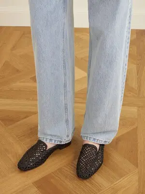 Le Monde Beryl Woven Leather Loafers - Brown