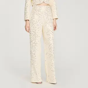 Sandro Geometric Sequin Wide-leg Trousers