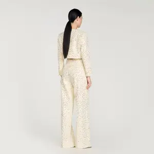 Sandro Geometric Sequin Wide-leg Trousers