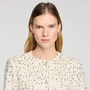Sandro Embellished Sequined Cropped Jacket