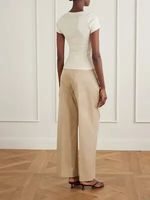 FLORE FLORE Jill Organic Cotton-jersey T-shirt - Neutrals