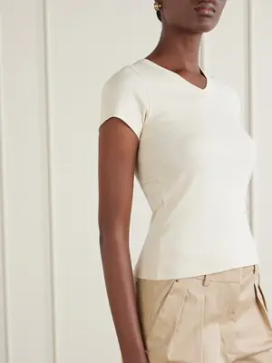 FLORE FLORE Jill Organic Cotton-jersey T-shirt - Neutrals