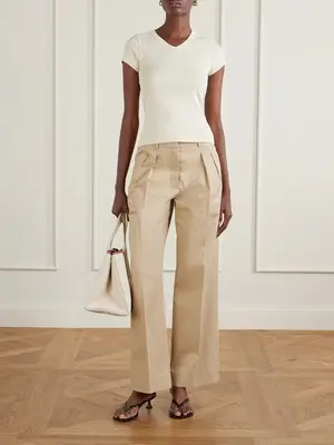 FLORE FLORE Jill Organic Cotton-jersey T-shirt - Neutrals