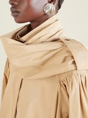 Chloé Ruched Organic Cotton-poplin Trench Coat