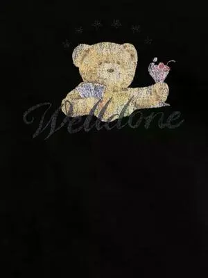 We11Done Teddy Bear Print T-shirt - Black