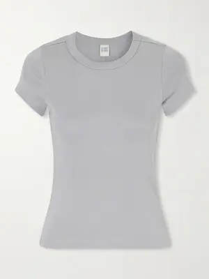 FLORE FLORE Ribbed Organic Cotton-jersey T-shirt - Gray