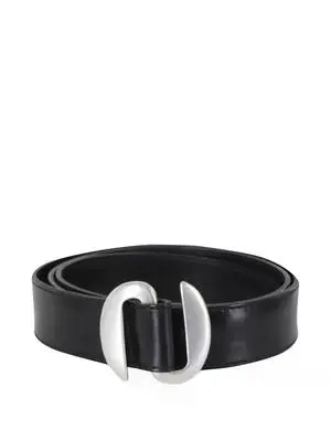 Orciani Sculptural Buckle Leather Belt - Black