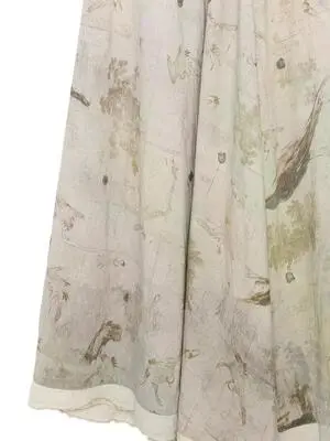 ZIGGY CHEN Graphic Print Maxi Skirt - Neutrals