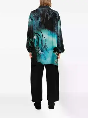 Yohji Yamamoto Graphic-print Camp-collar Shirt