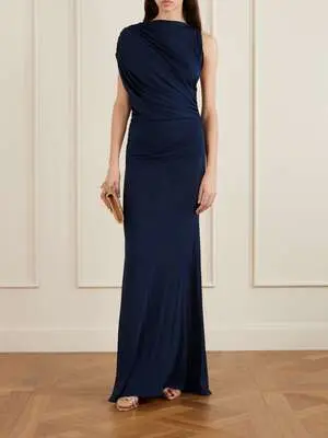 Alex Perry Ruched Draped Jersey Gown
