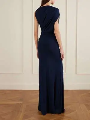 Alex Perry Ruched Draped Jersey Gown