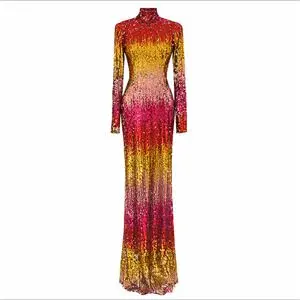 SANCTUMUM Aquadiastrella Sequinned Maxi Gown