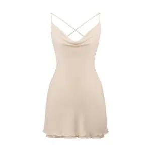SANCTUMUM Citadel Slip Mini Dress With Ruffle Hem - White