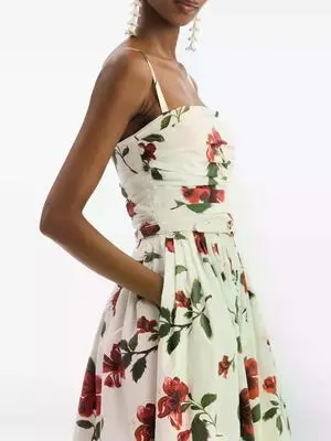 Oscar De La Renta Floral Cotton Poplin Dress
