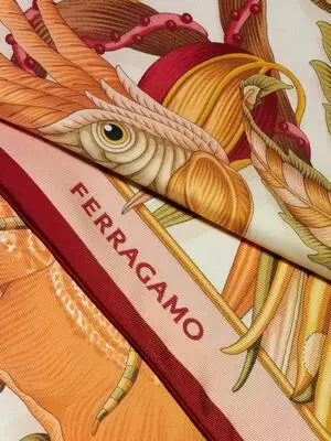 FERRAGAMO Parrots Bandeau Scarf - Orange